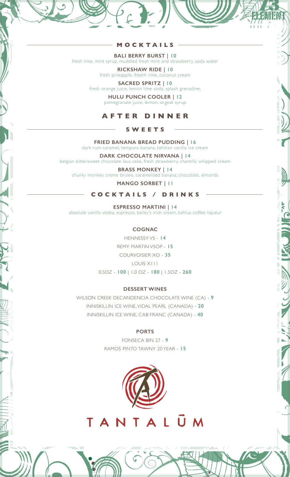 Dinner2 | Tantalum Restaurant